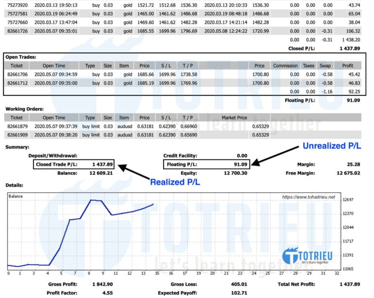 Unrealized P/L, Floating P/L và Realized P/L là gì? | Học Đầu Tư Forex | Tô Triều Forex Academy